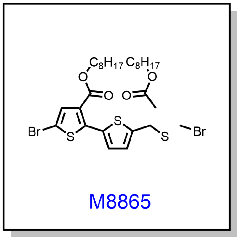 M8865——dioctyl 5,5”-dibromo-[2,2′:5′,2”-terthiophene]-3,3”-dicarboxylate – 北京奥格泰克科技有限公司